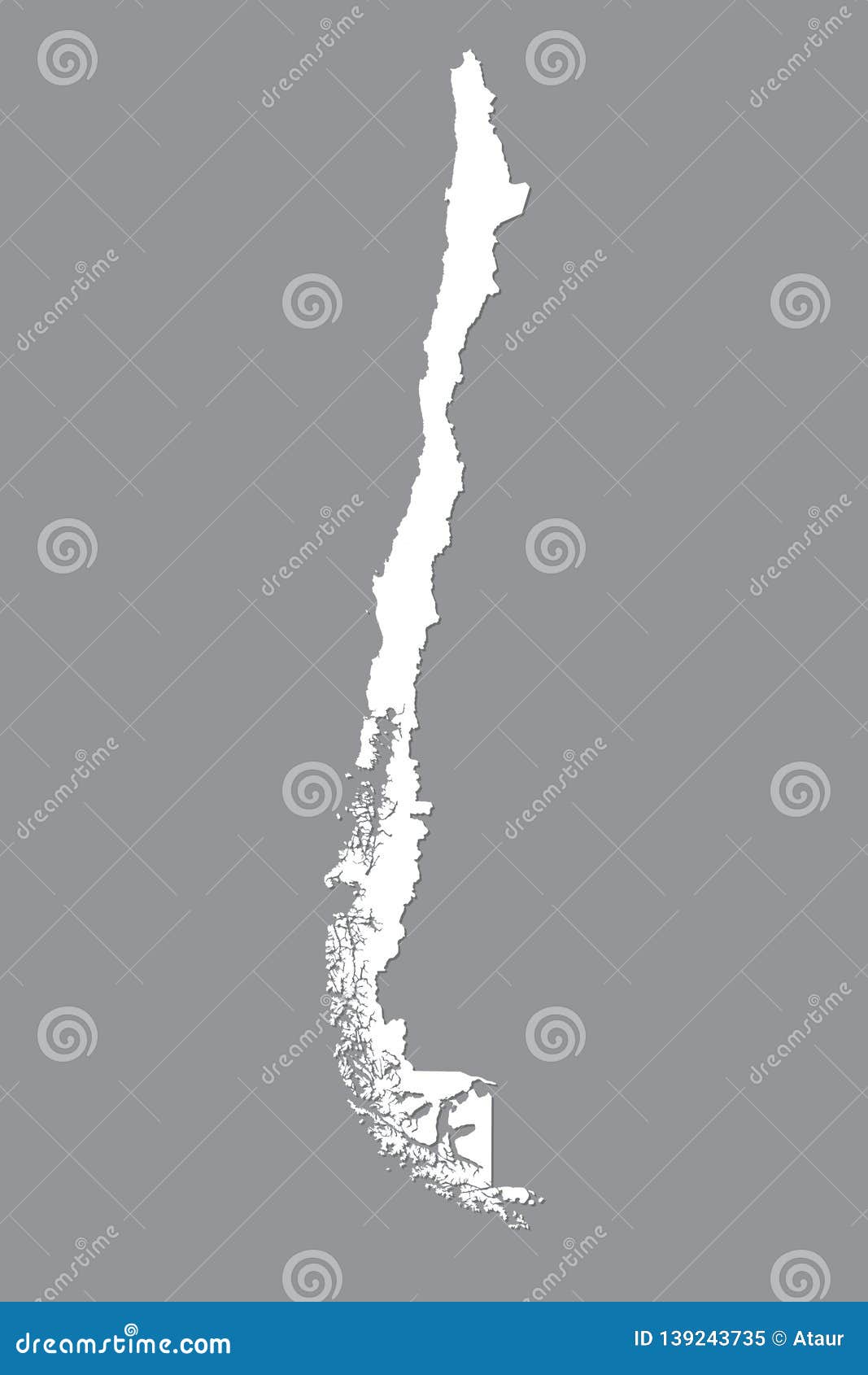 Chile Vector Map Isolated On White Background. High-Detailed Black ...