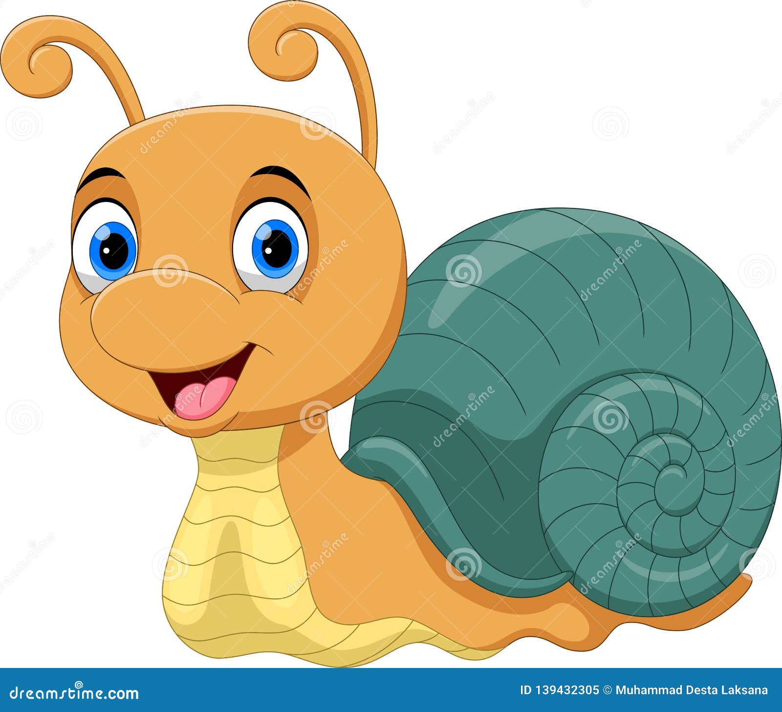 Illustration of Cute Snail Cartoon Smiles Stock Illustration ...