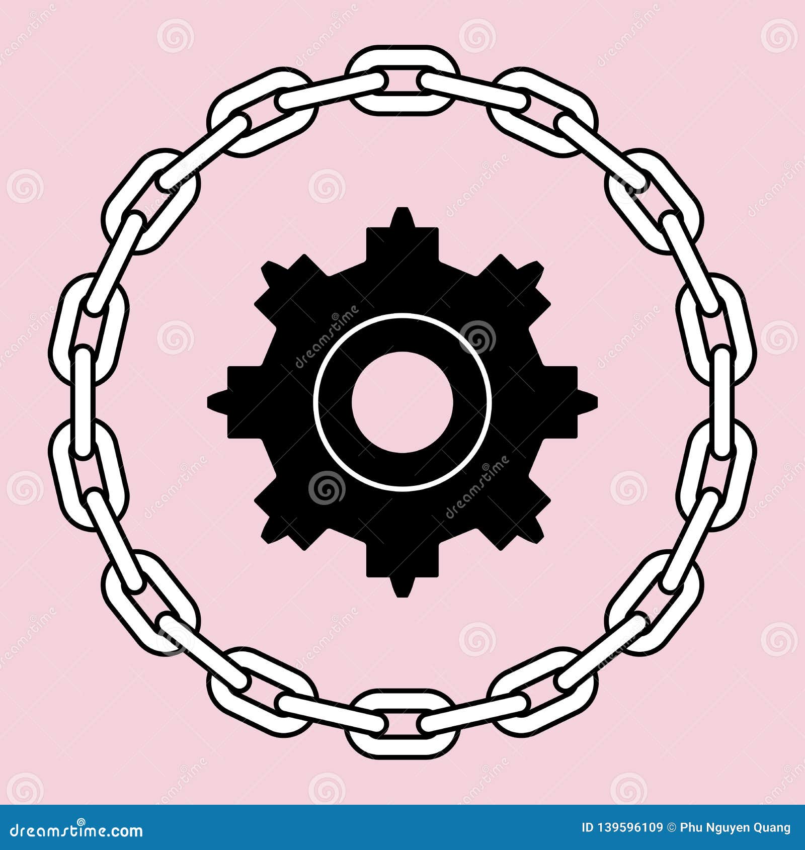 Sprocket and Round Link Chains. Vector Illustration Stock Vector ...