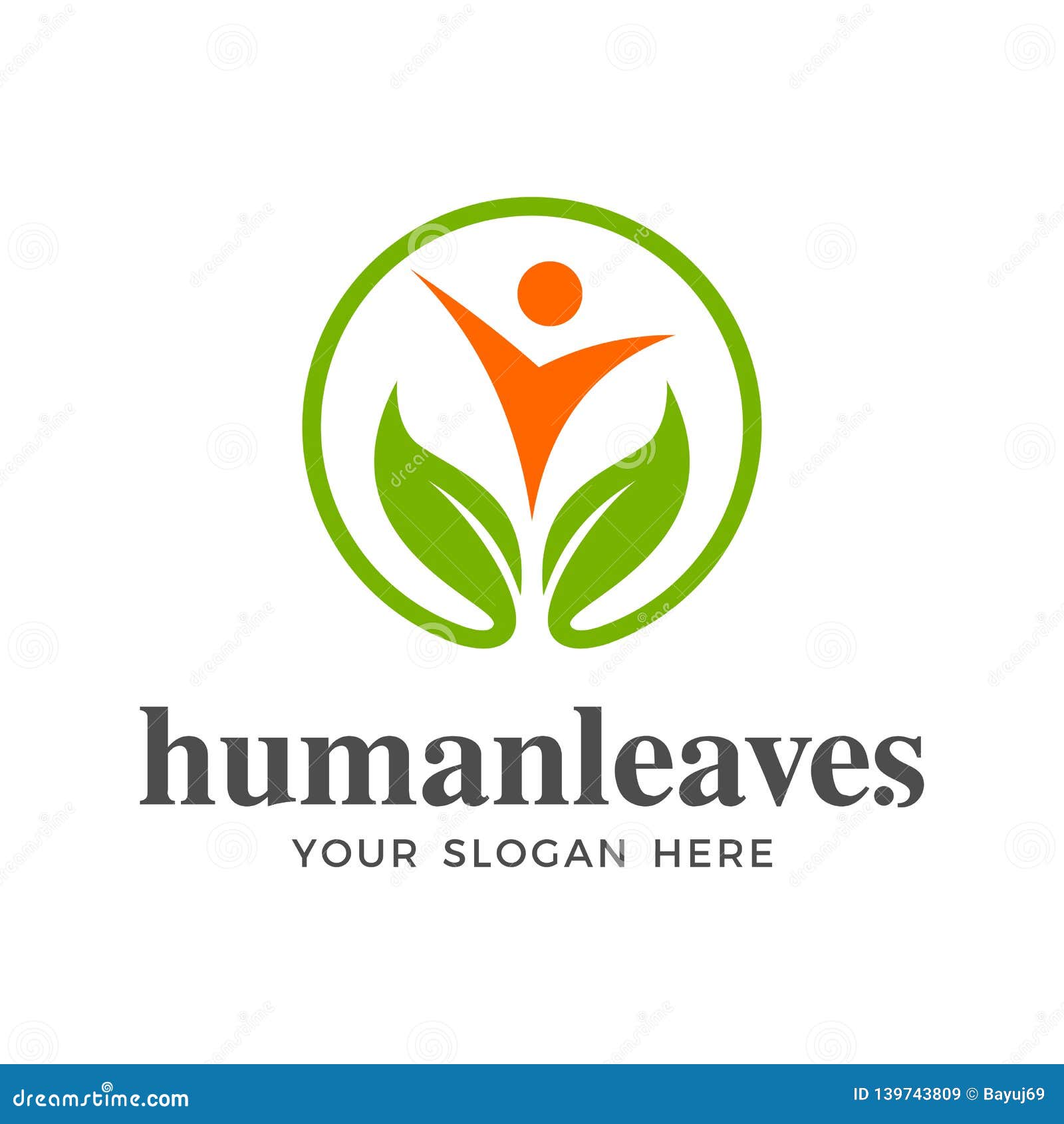Human Leaves Logo Design Template Stock Vector - Illustration of ...