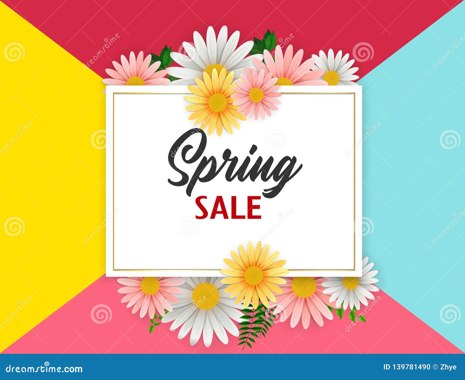 Spring Sale Background with Beautiful Flower Stock Vector ...