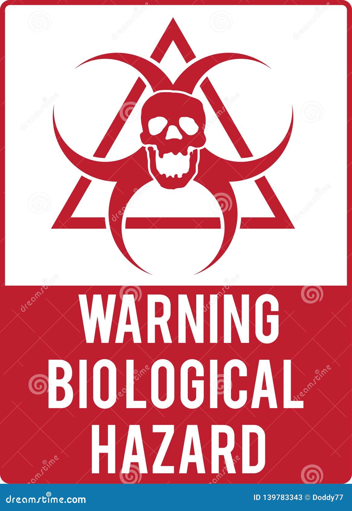 Biological Hazard Skull Warning Sign Stock Vector - Illustration of ...