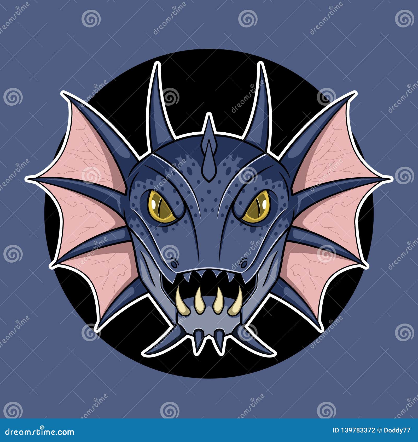 Monster Fish Head Logo Cartoon Illustration | CartoonDealer.com #139783372