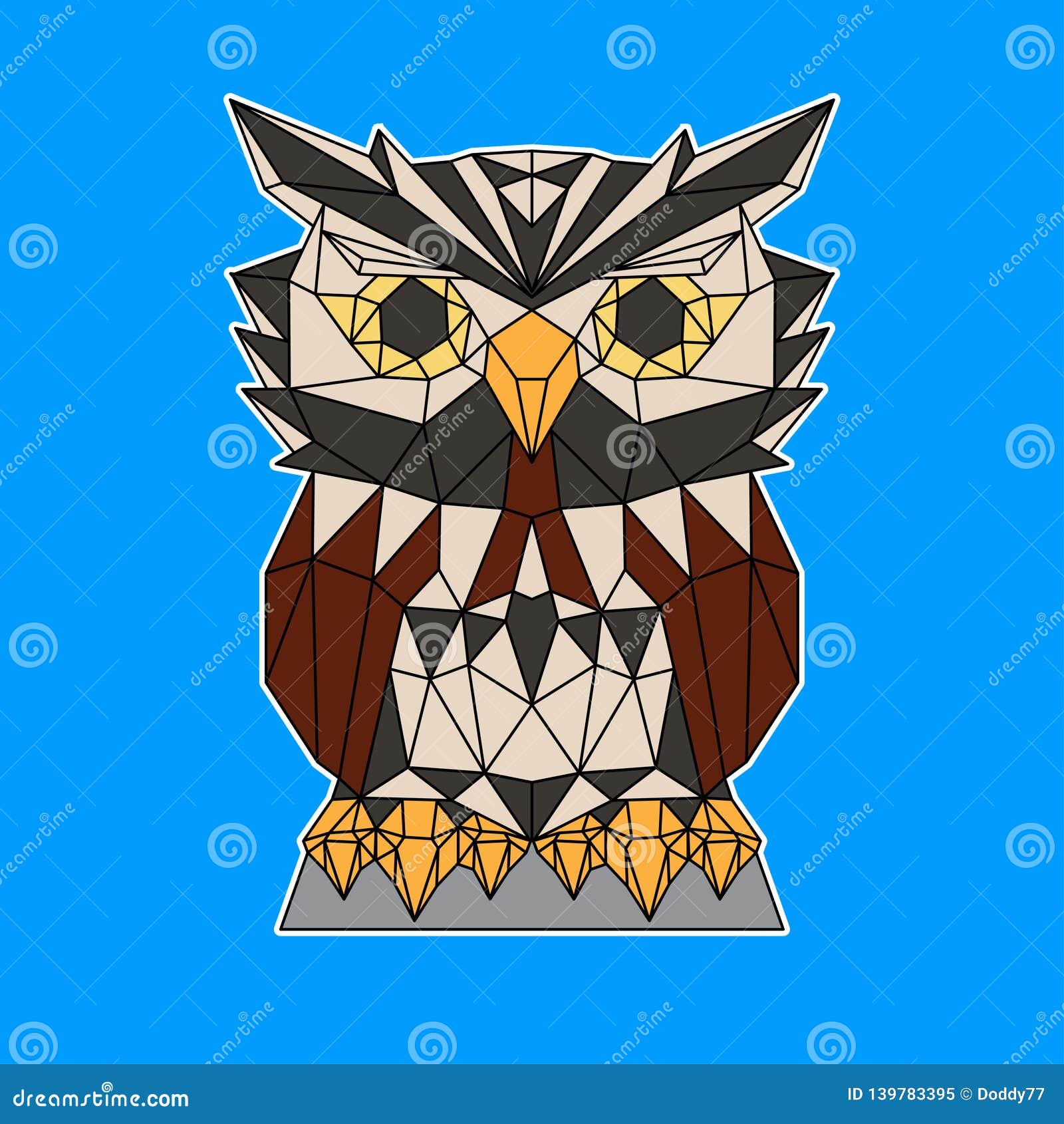 Polygon Owl Cartoon Vector Illustration Stock Vector - Illustration of ...