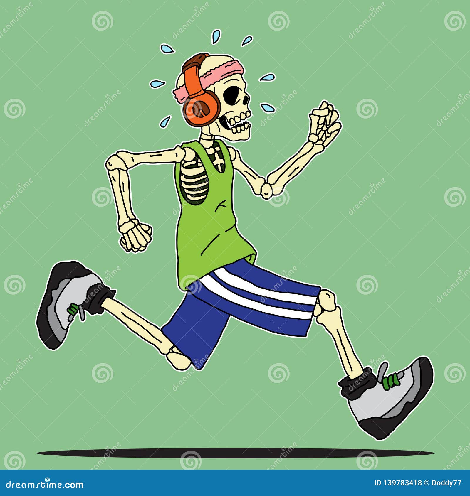 Jogging Skeleton Cartoon Vector Illustration Editorial Stock Photo ...