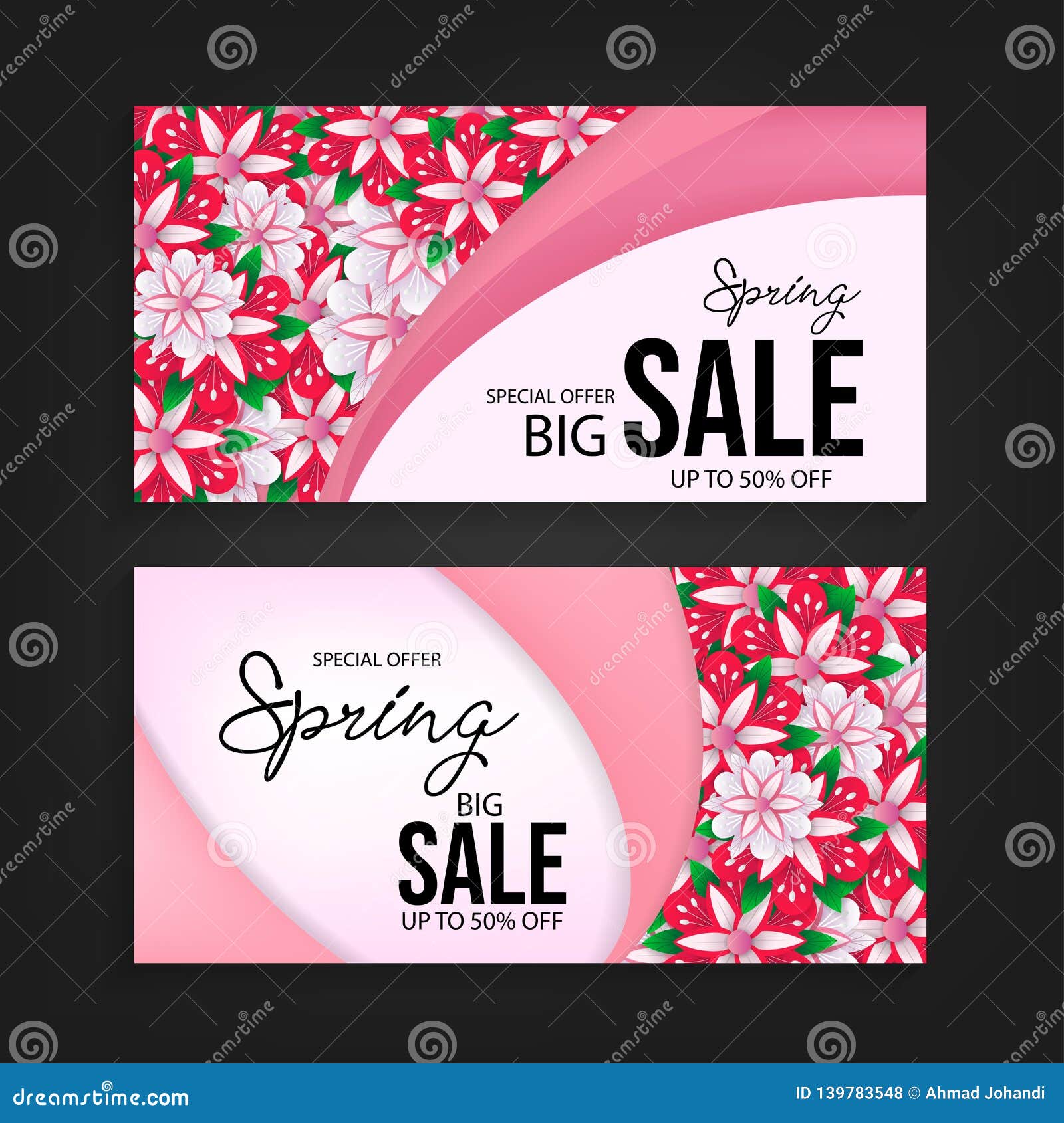 Special Offer Spring Sale Banner Background Vector Stock Vector ...