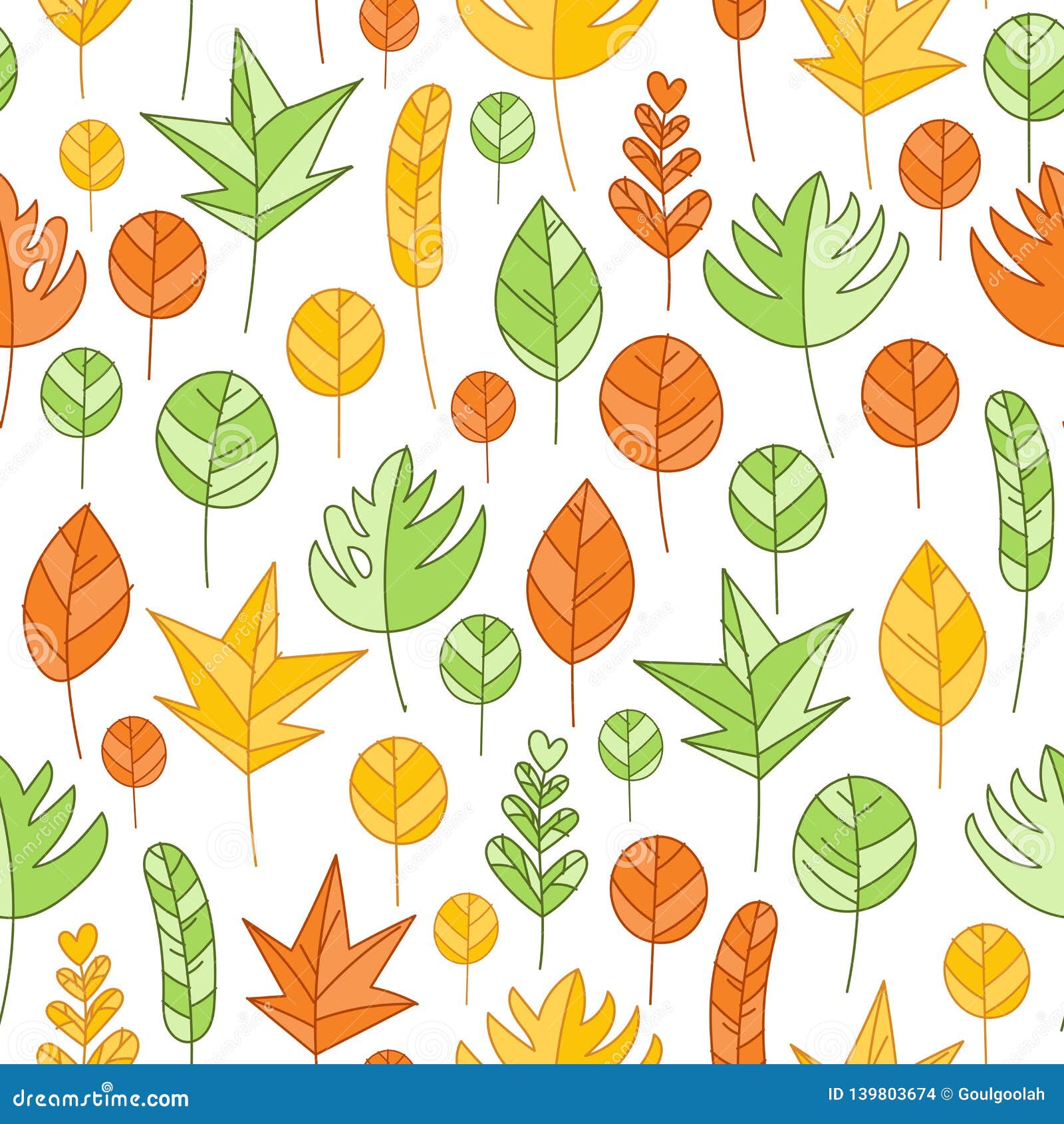Simple Leaf Seamless Pattern. Vector Illustration Stock Vector ...