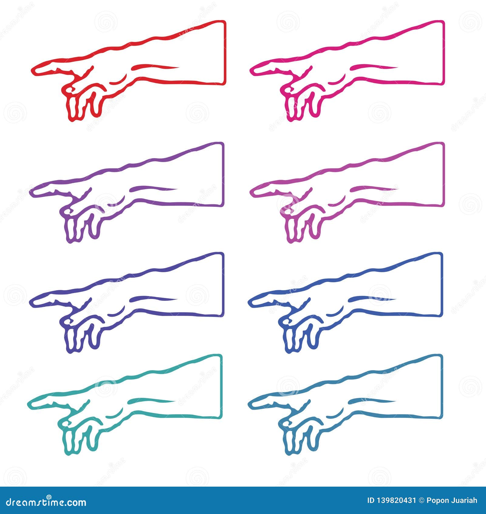 Right Hand Colorful Design Art Stock Vector - Illustration of love ...