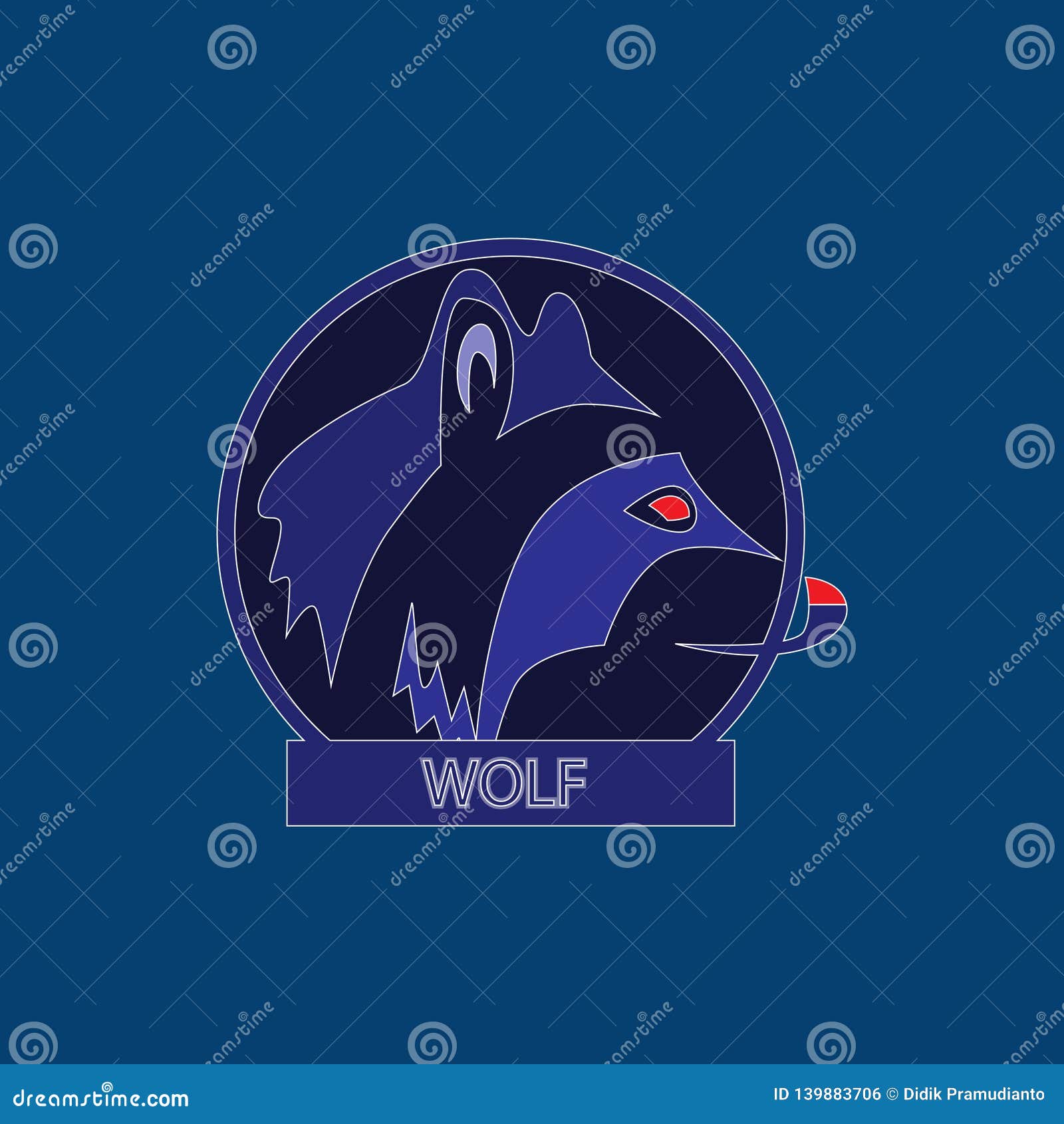 Head wolf for animal shop stock vector. Illustration of label - 139883706