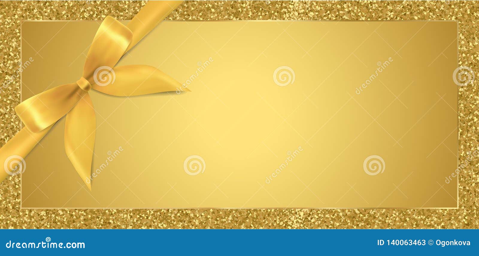 Golden Ticket, Gold Ticket Gold Bow Vector Blank Template Design With ...