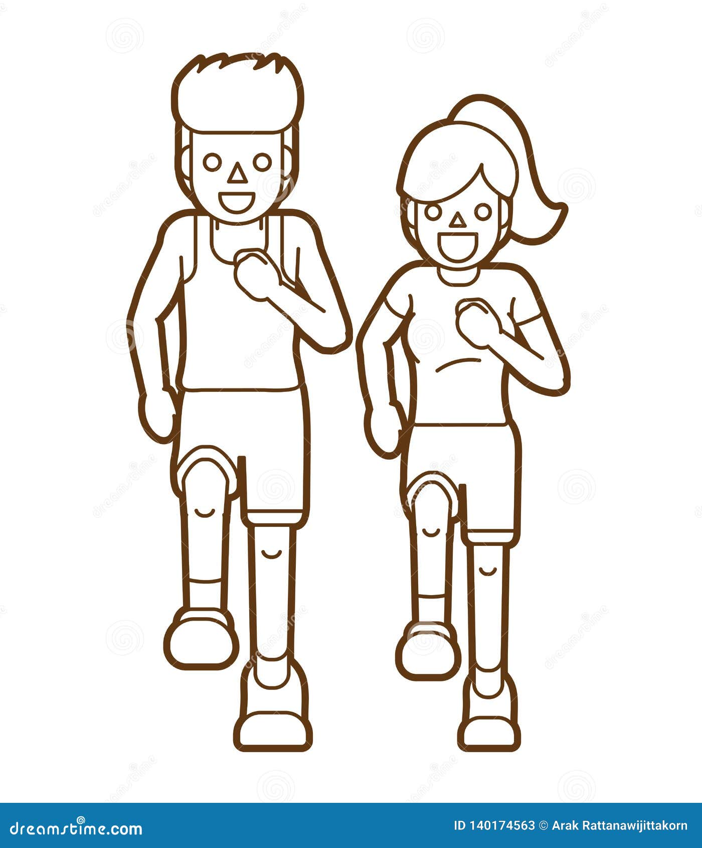 Couple Running Together, Marathon Running Graphic Stock Vector ...