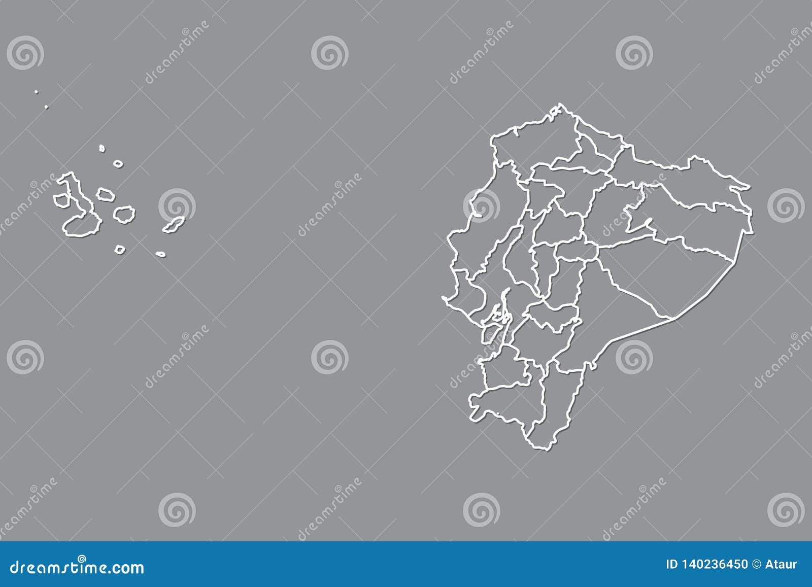 Ecuador Vector Map Isolated On White Background. High-Detailed Black ...