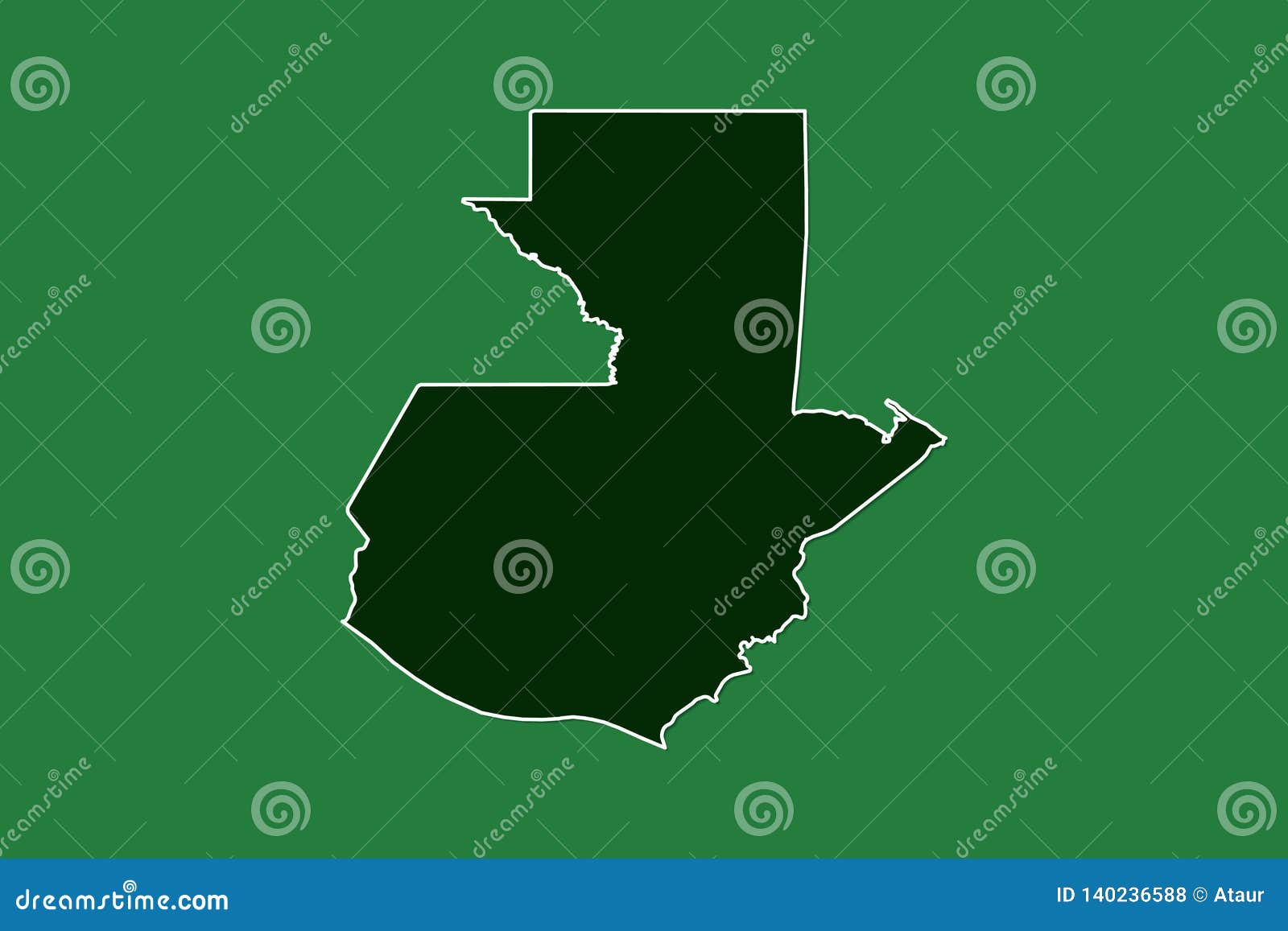Map Of Guatemala Green Highlighted With Neighbor Countries Cartoon ...