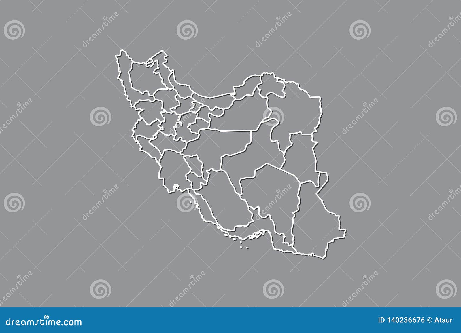 Iran Map With Gray Tone On Png Or Transparent Background,illustration ...