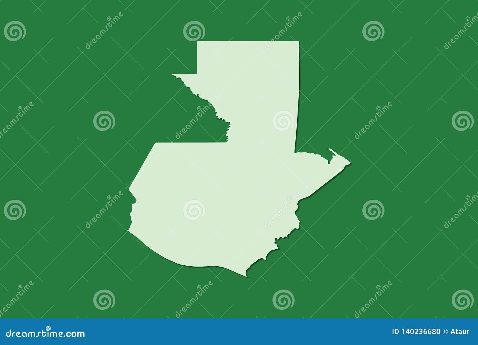 Map Of Guatemala Green Highlighted With Neighbor Countries Cartoon ...