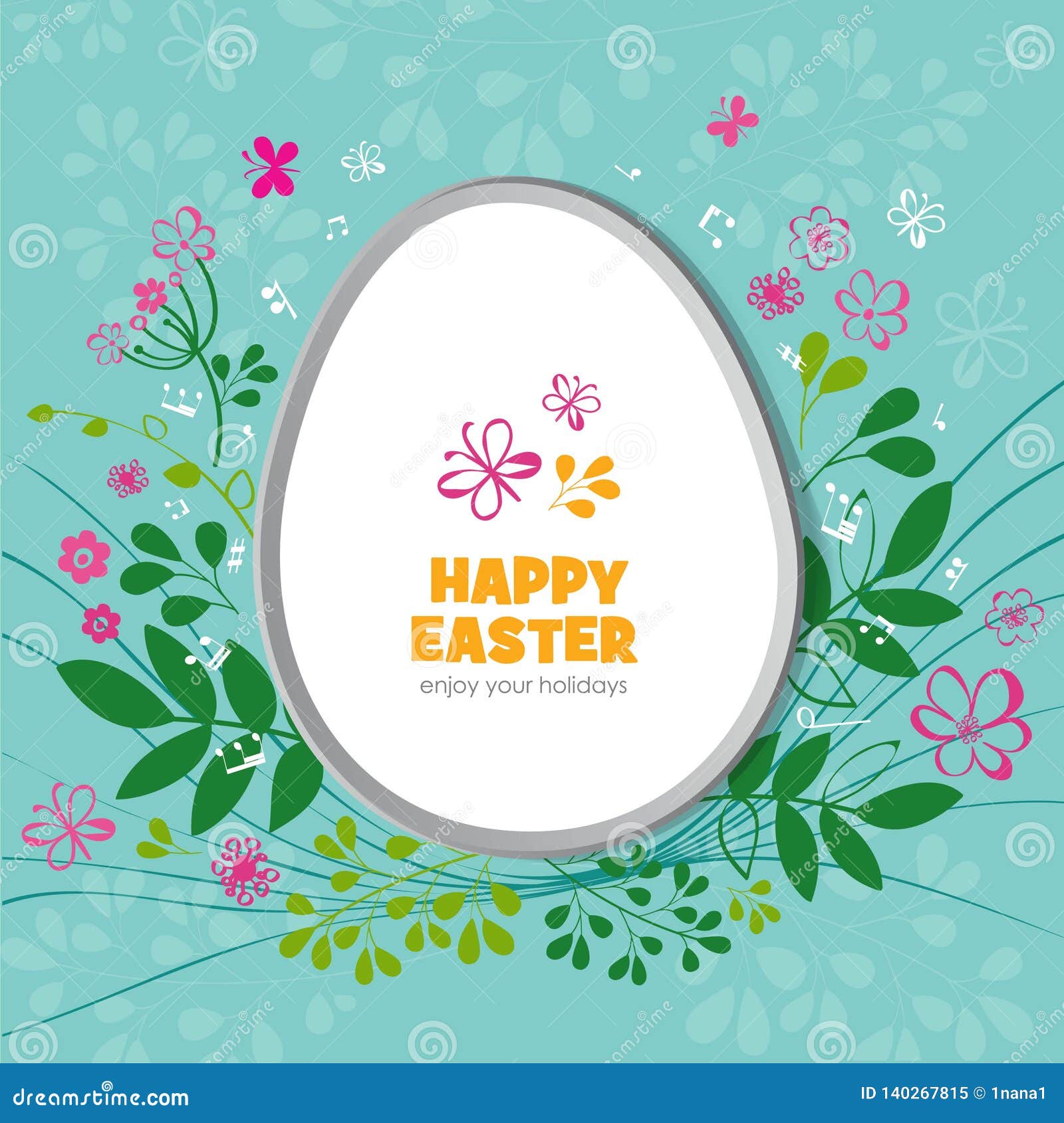 Easter Background with Spring Flowers Stock Illustration - Illustration ...