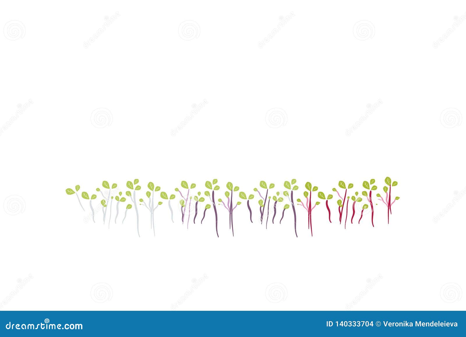Microgreen Logo Hand Drawn Illustration Stock Vector - Illustration of ...