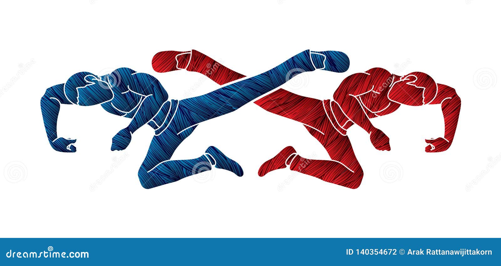 Kung Fu Jump Kick Cartoon Graphic Stock Vector - Illustration of master ...