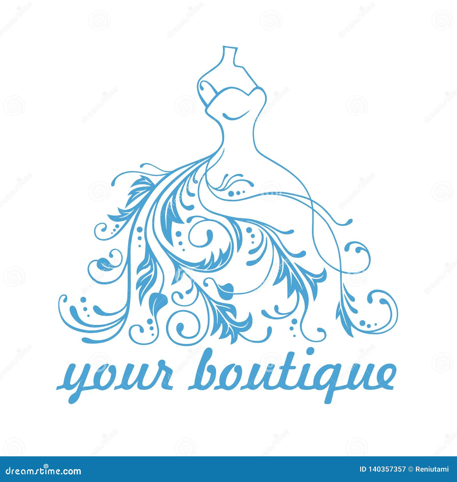 Boutique Dress Gown Logo Design Template Vector Design Illustration ...