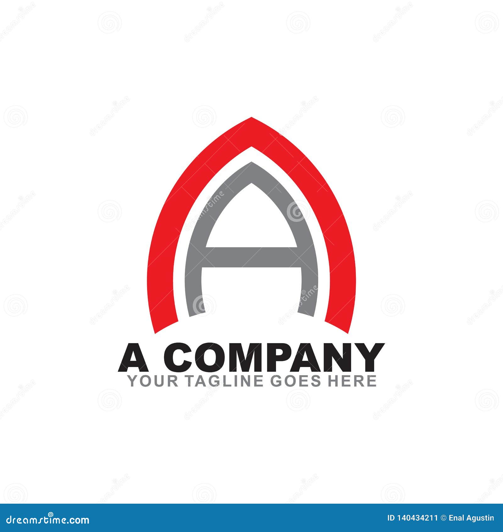 A Letter Logo Design with Red Color Stock Vector - Illustration of ...