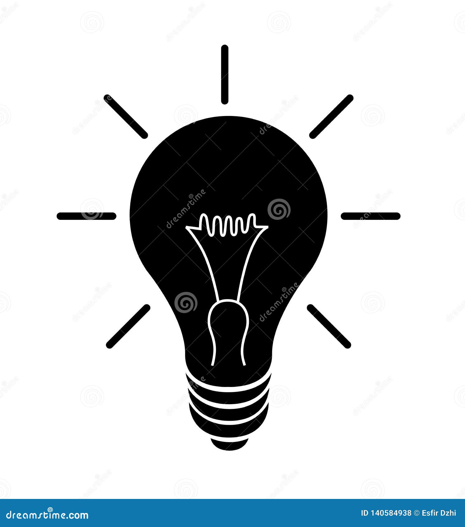 Black Light Lamp Icon Vector Isolated on White Background Stock Vector ...