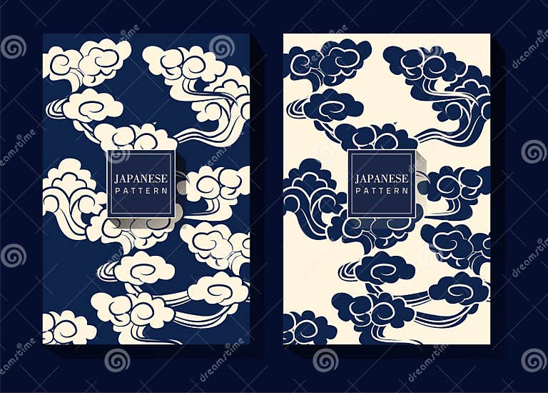 Japanese Blue Pattern Background Stock Vector - Illustration of element ...