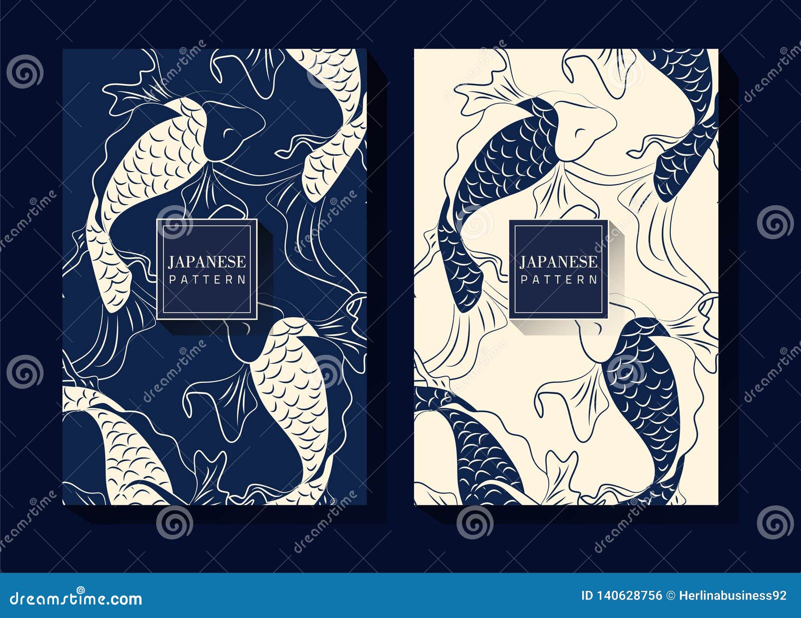 Japanese Blue Pattern Background Stock Illustration - Illustration of ...