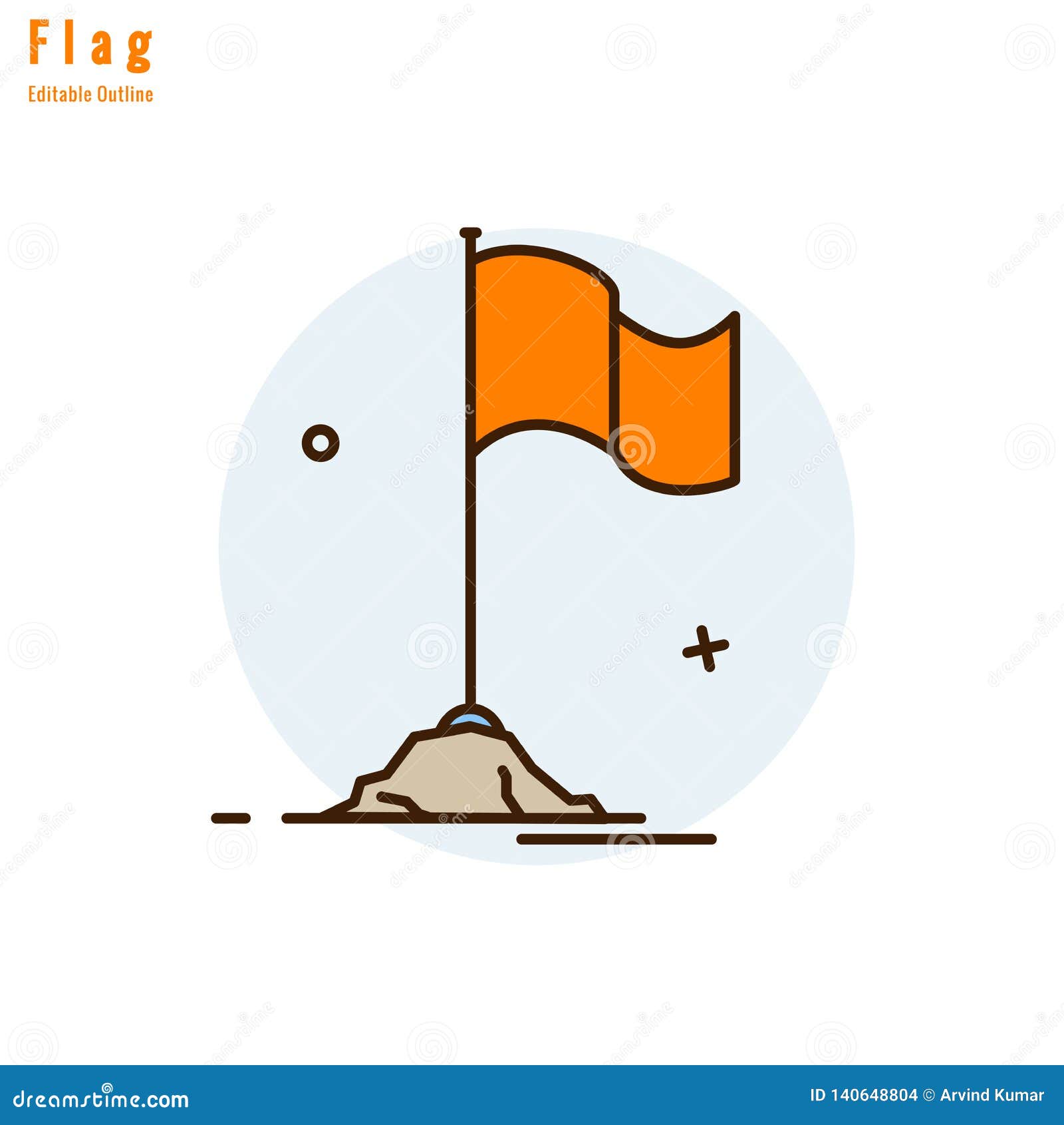 Flag Icon, Competition Flag, Business Milestone, Success, Temple Orange ...
