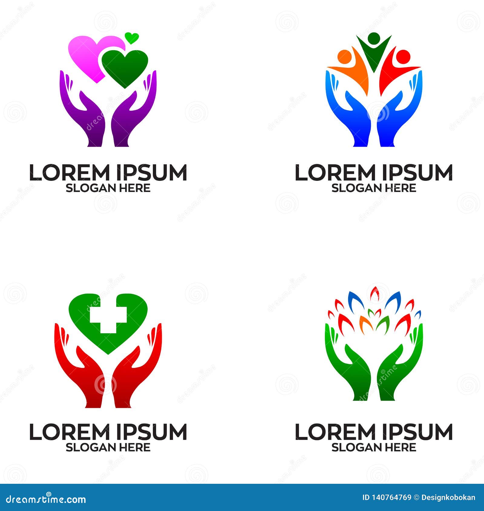 Health and Care Hand Logo Design Template Stock Vector - Illustration ...