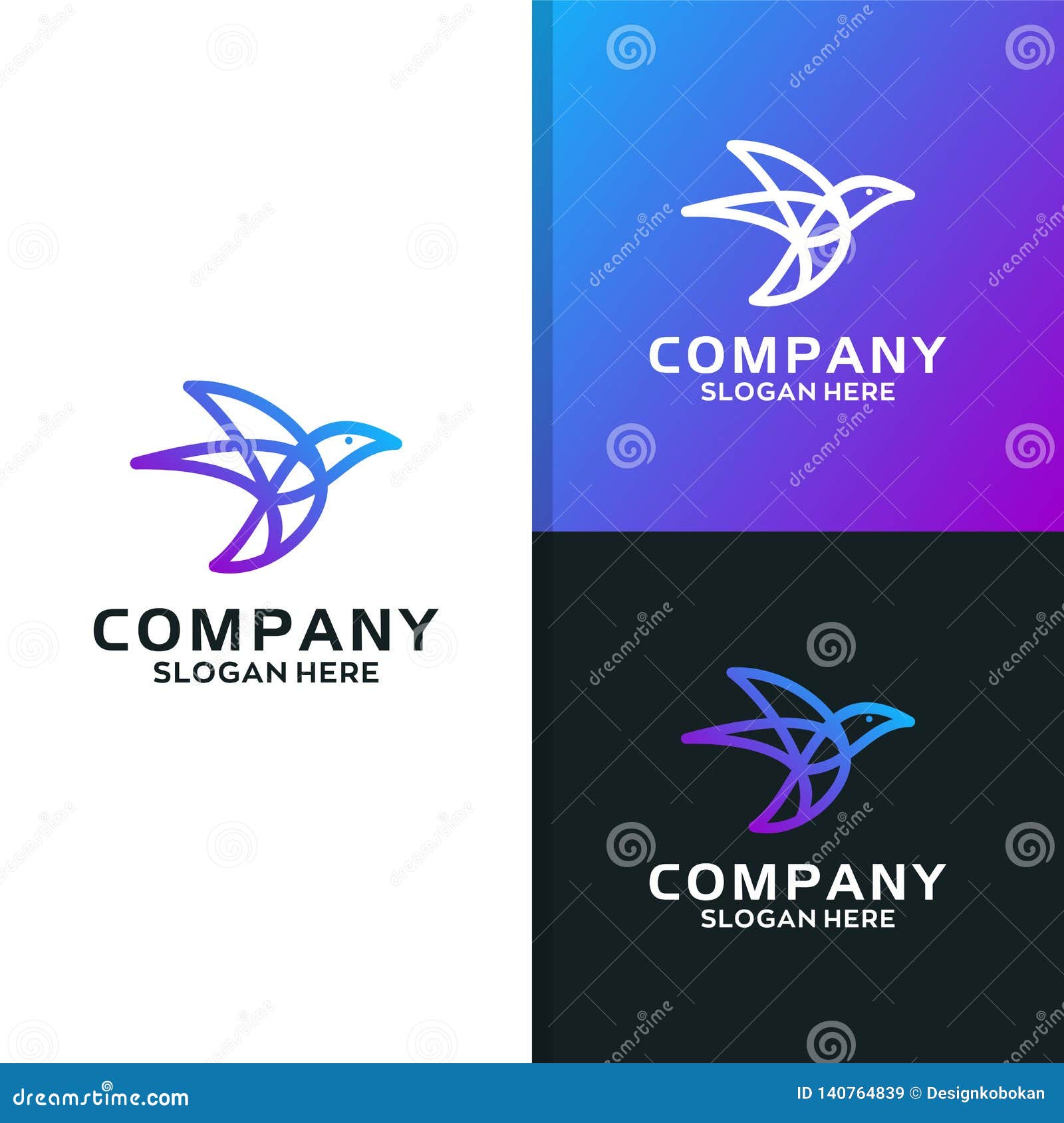 Unique Animal of Bird Logo Design Template Stock Vector - Illustration ...
