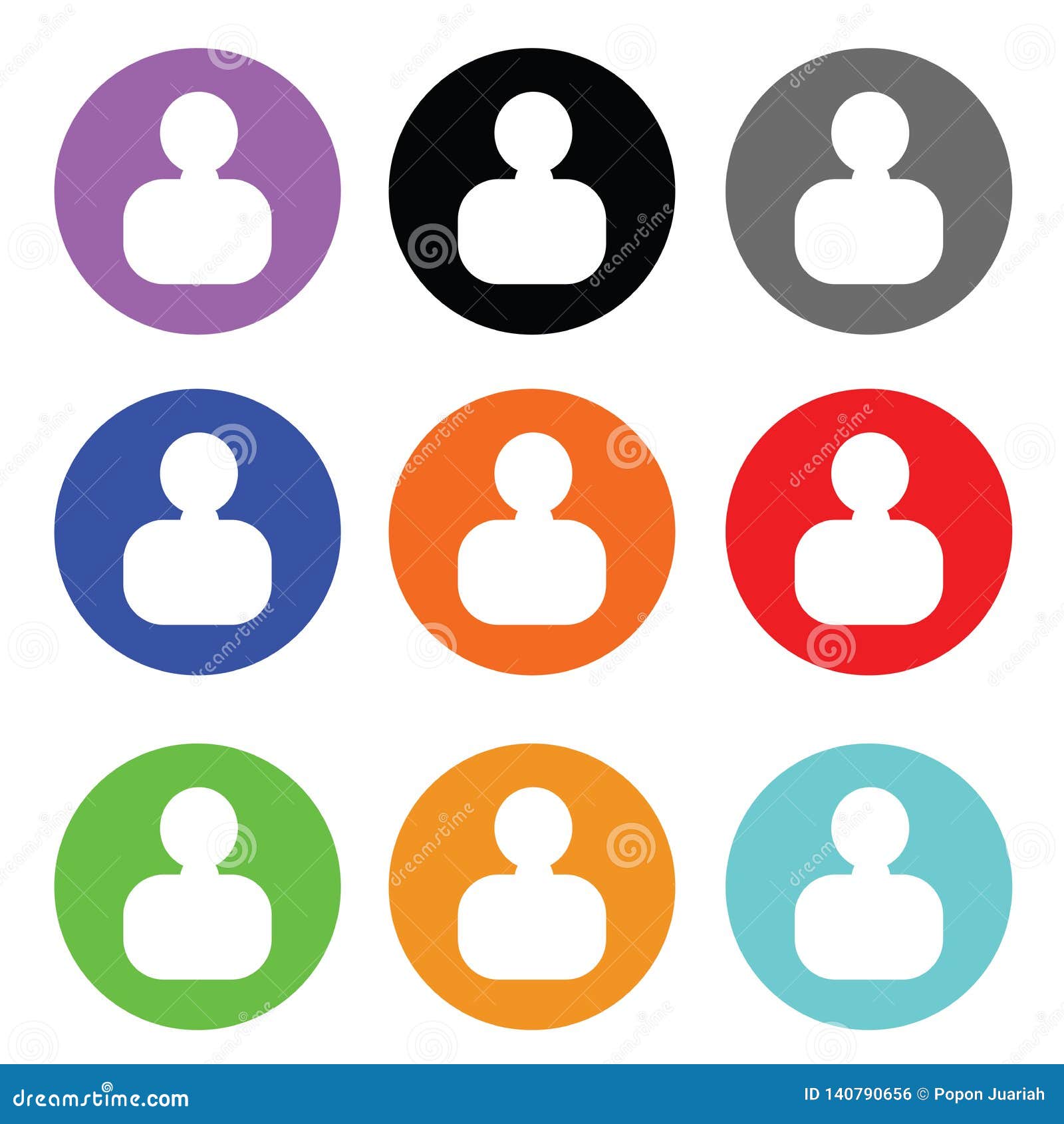 Person Card Illustration Icon Set Stock Vector - Illustration of march ...