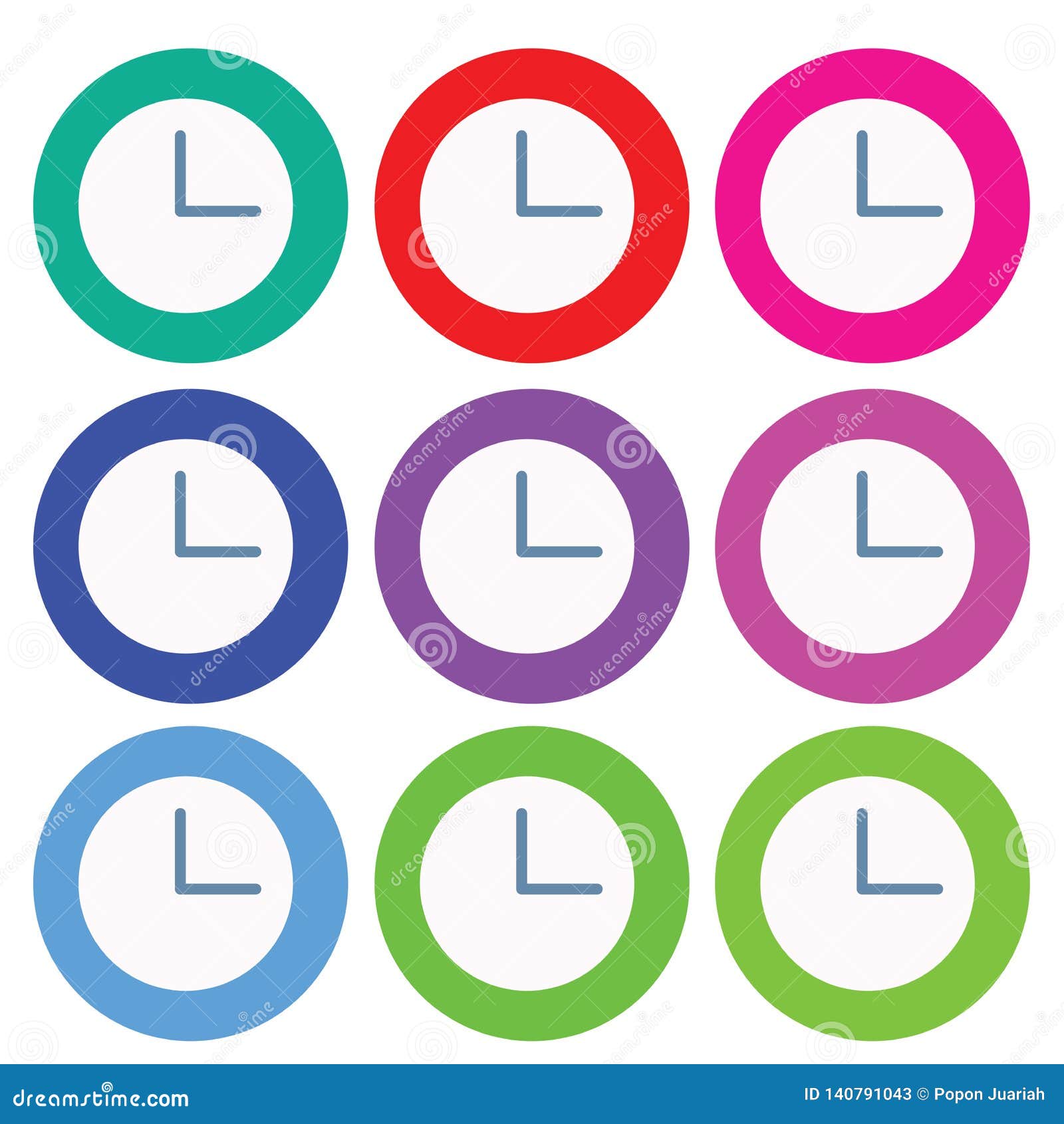 Colorfull Clock Icon Vector Art Stock Vector - Illustration of ...
