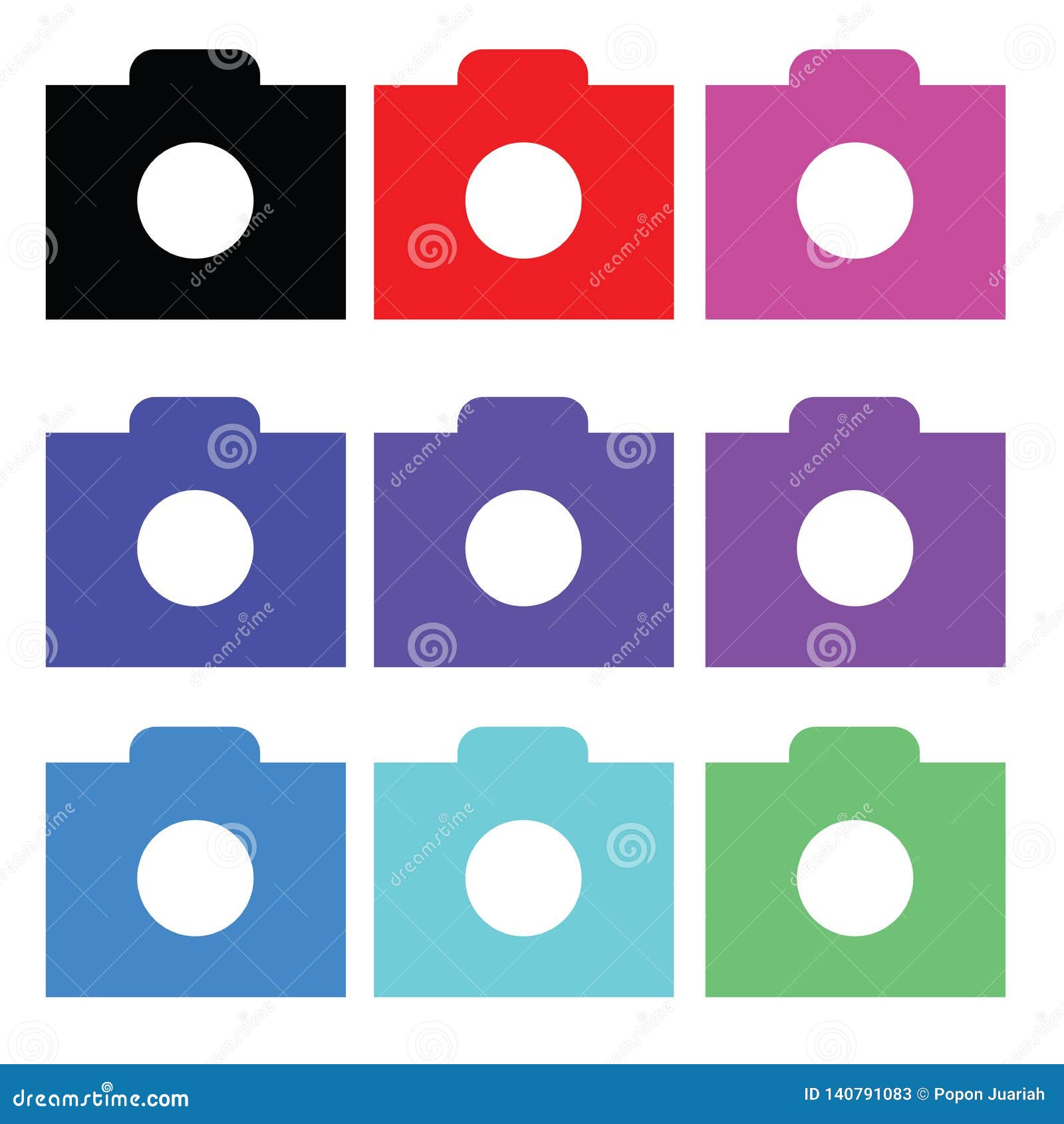 Colorfull Camera Icon Set Vector Stock Vector - Illustration of ...
