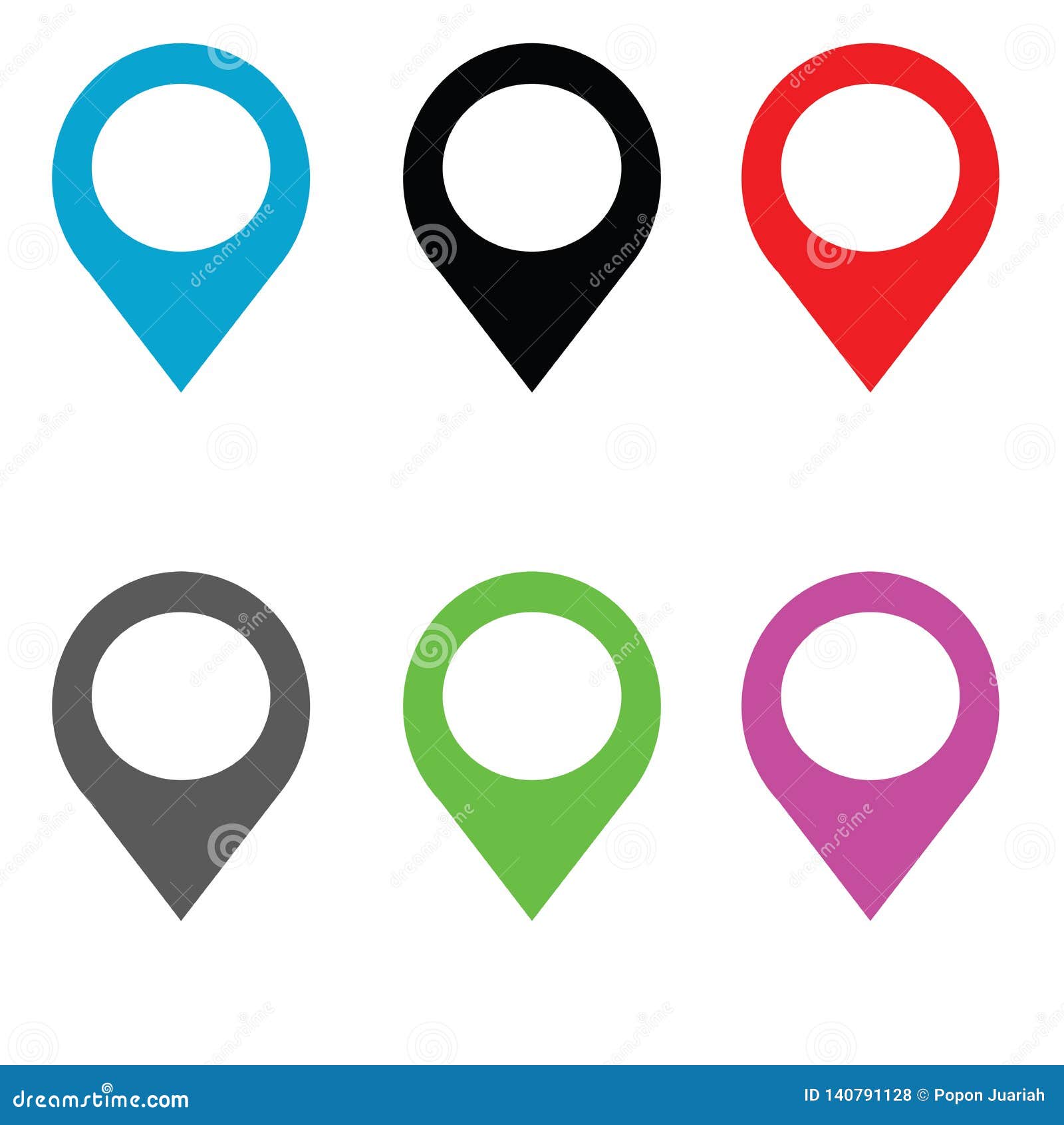 Colorfull Sign Map Vector Set Stock Illustration - Illustration of clip ...