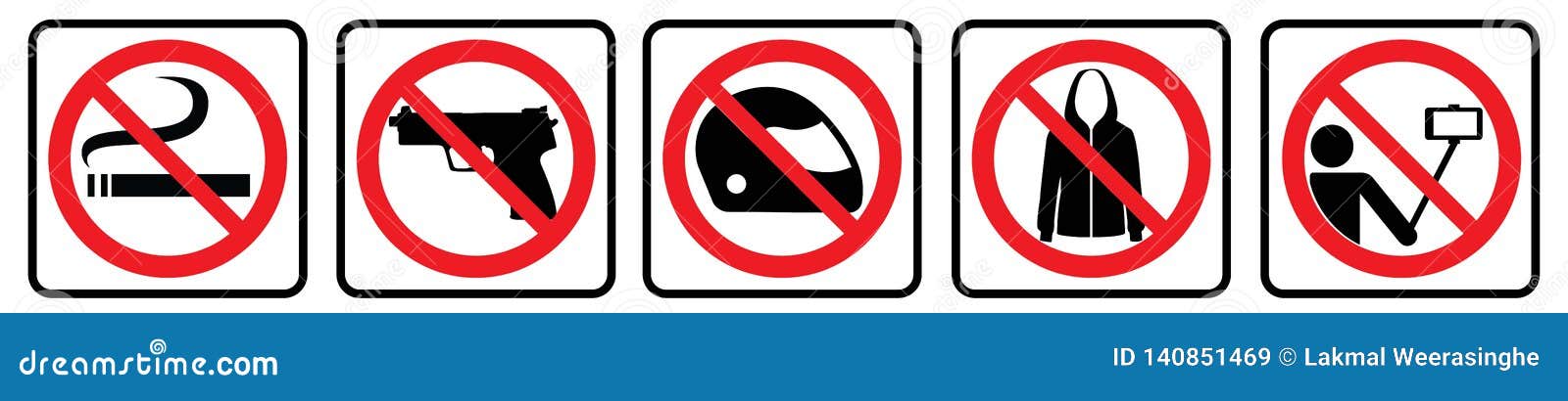 Prohibition Sign Collection in White Background Drawing by Illustration ...