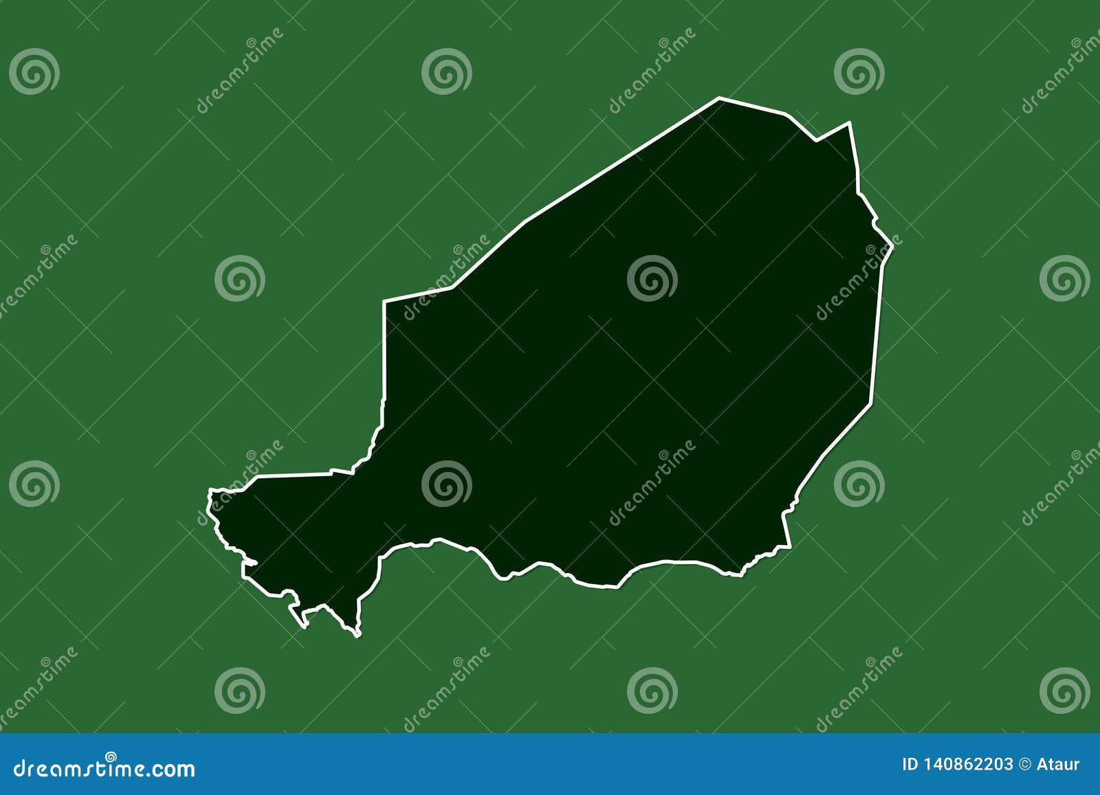 Niger Vector Map Isolated On White Background. High-Detailed Black ...