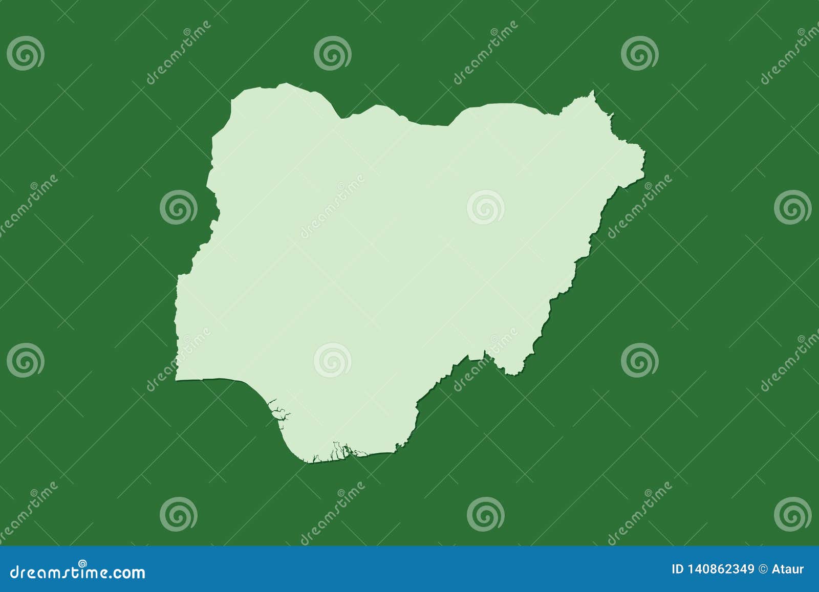 Nigeria Vector Map Isolated On White Background. High-Detailed Black ...