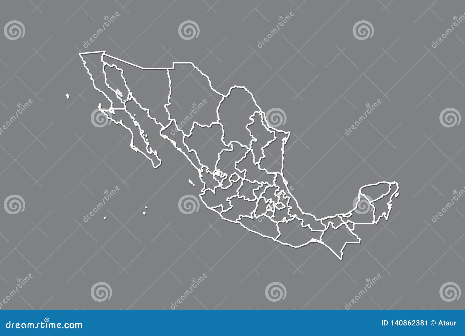 Mexico Gray Map Royalty-Free Stock Image | CartoonDealer.com #173318002
