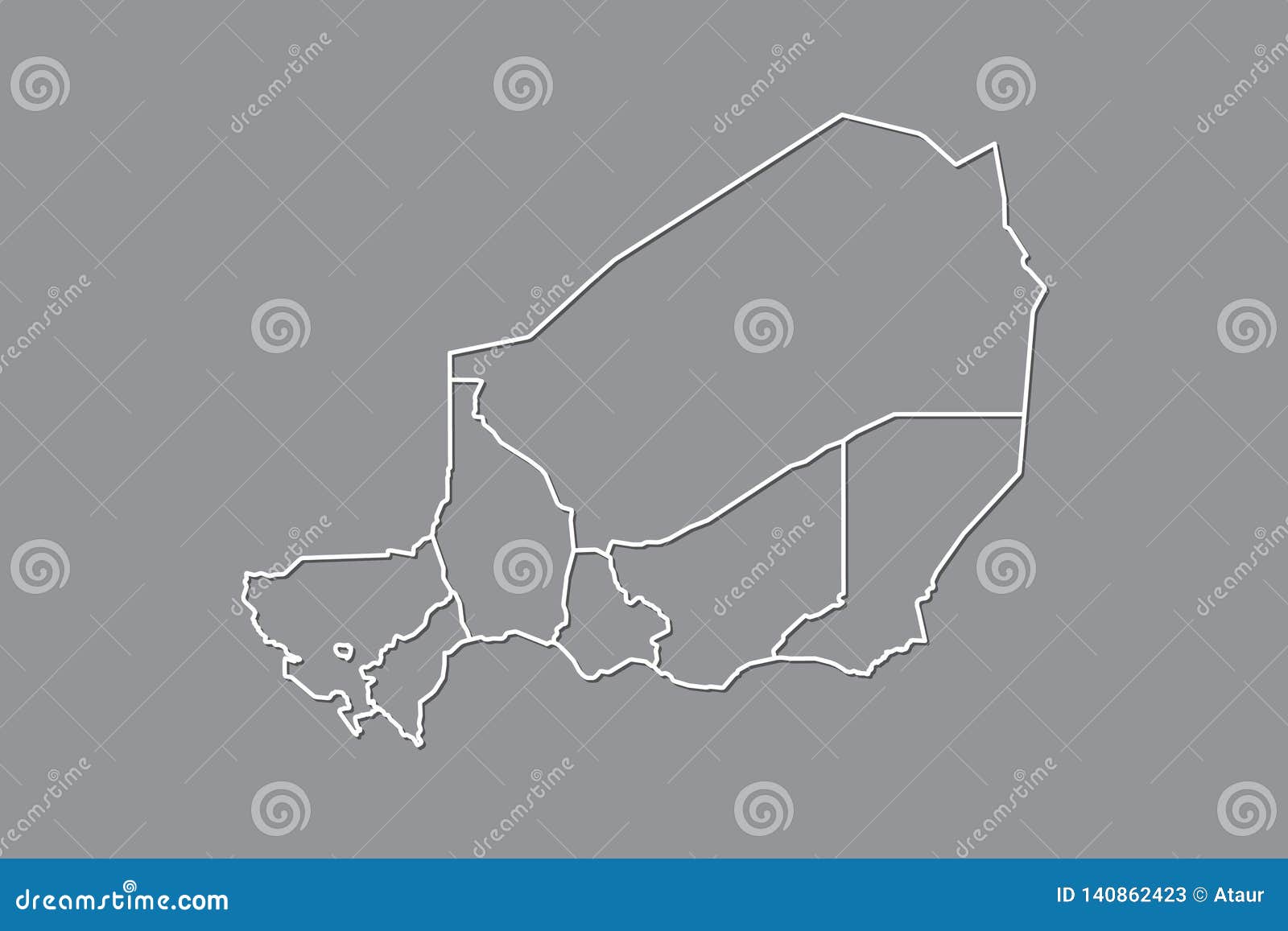 Niger Vector Map Isolated On White Background. High-Detailed Black ...