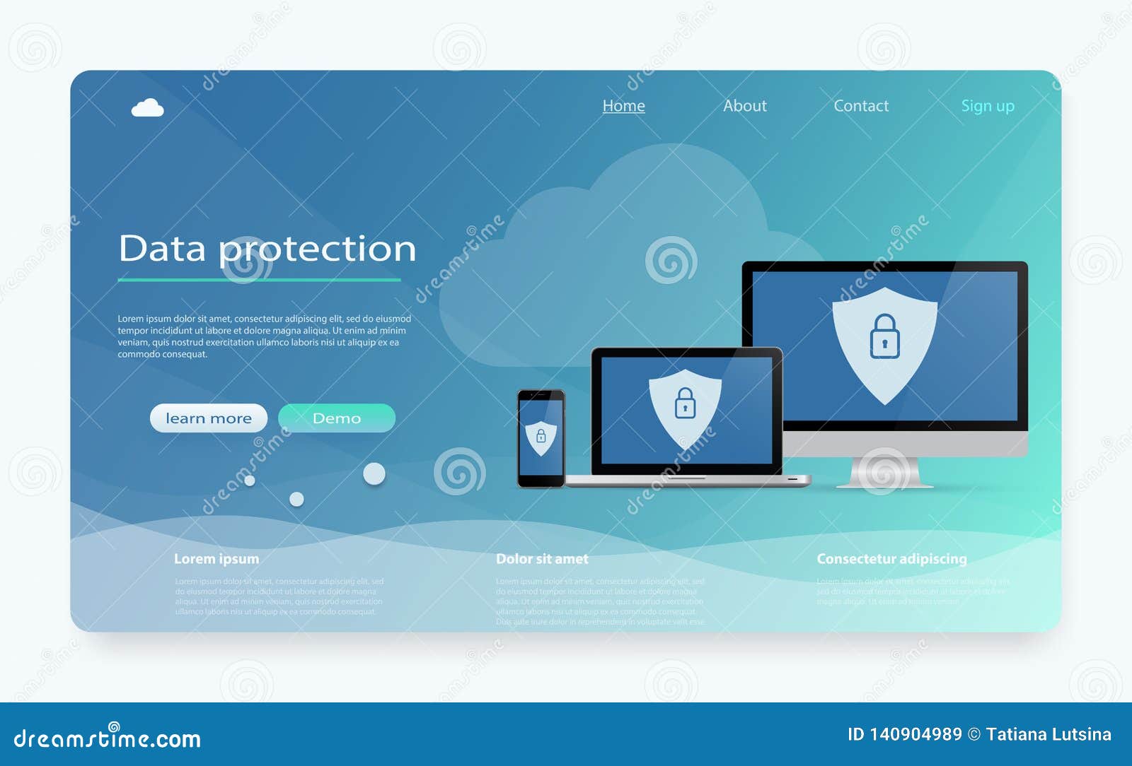 Concept is Data Security. Data Protection, Privacy, Internet Security. Safe Confidential ...