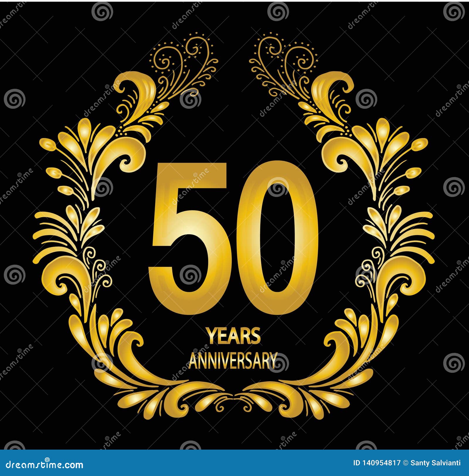 50 Year Anniversary Celebration Card - Vector Stock Vector ...