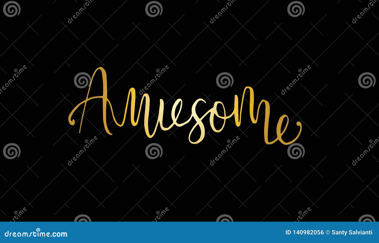 Awesome Quote Print Hand Lettering, Vector. Stock Illustration ...