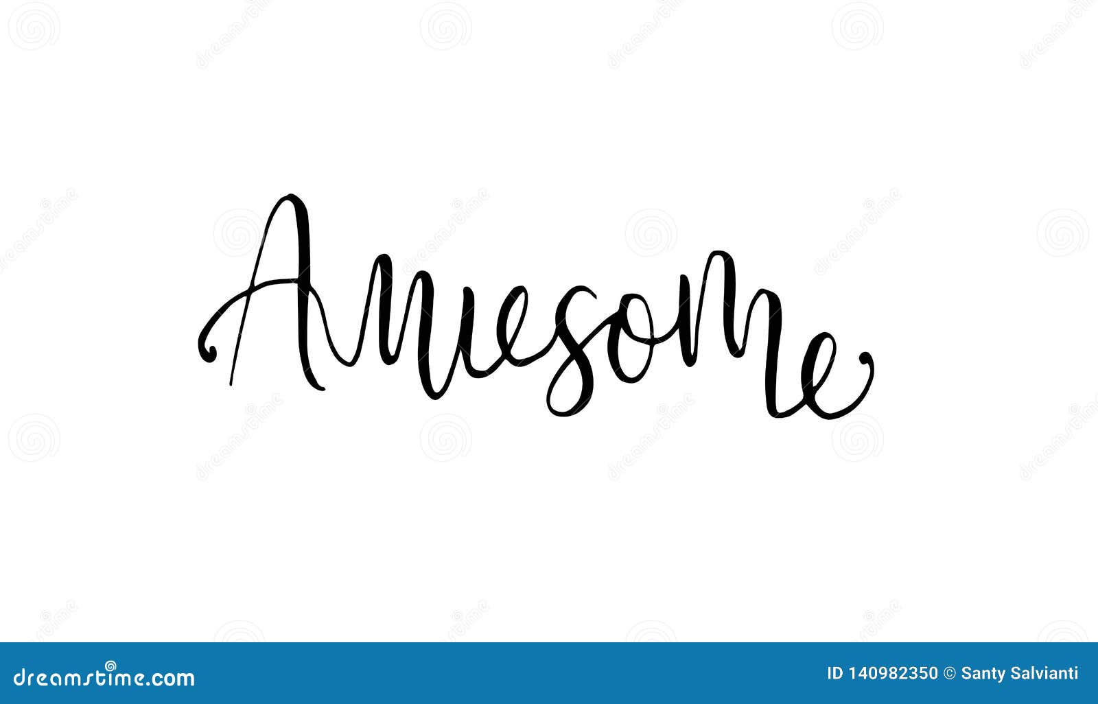Awesome Quote Print Hand Lettering, Vector. Stock Vector - Illustration ...