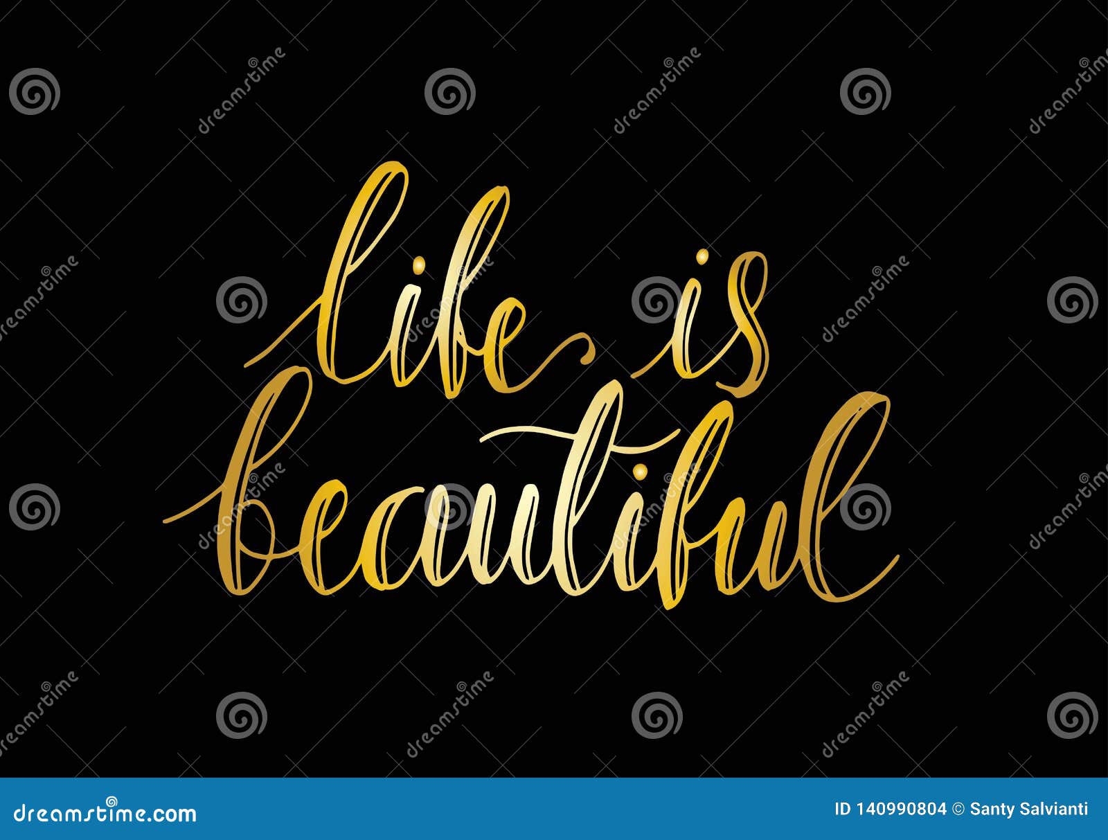 Life is Beautiful Motivational Quote. Hand Written, Modern Vector ...