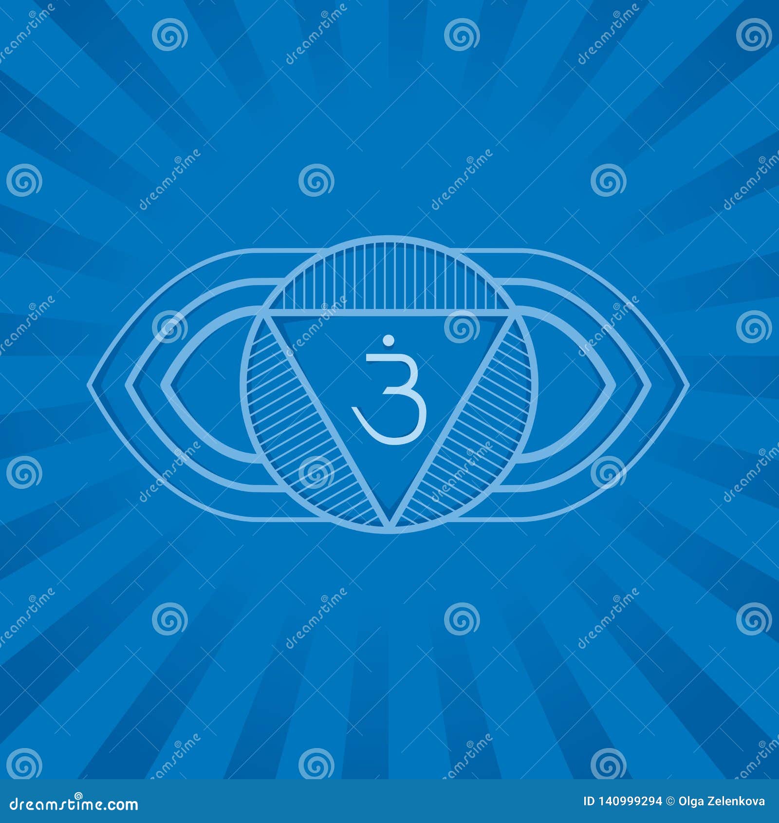 Ajna - the Sixth Primary Chakra - Intuition. Stock Vector ...