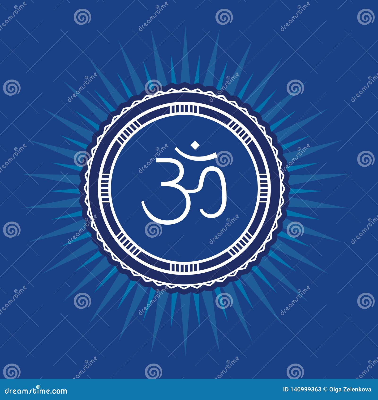 Symbol OM. Vector Square Flat Illustration - For Yoga Studio. Symbol Of ...