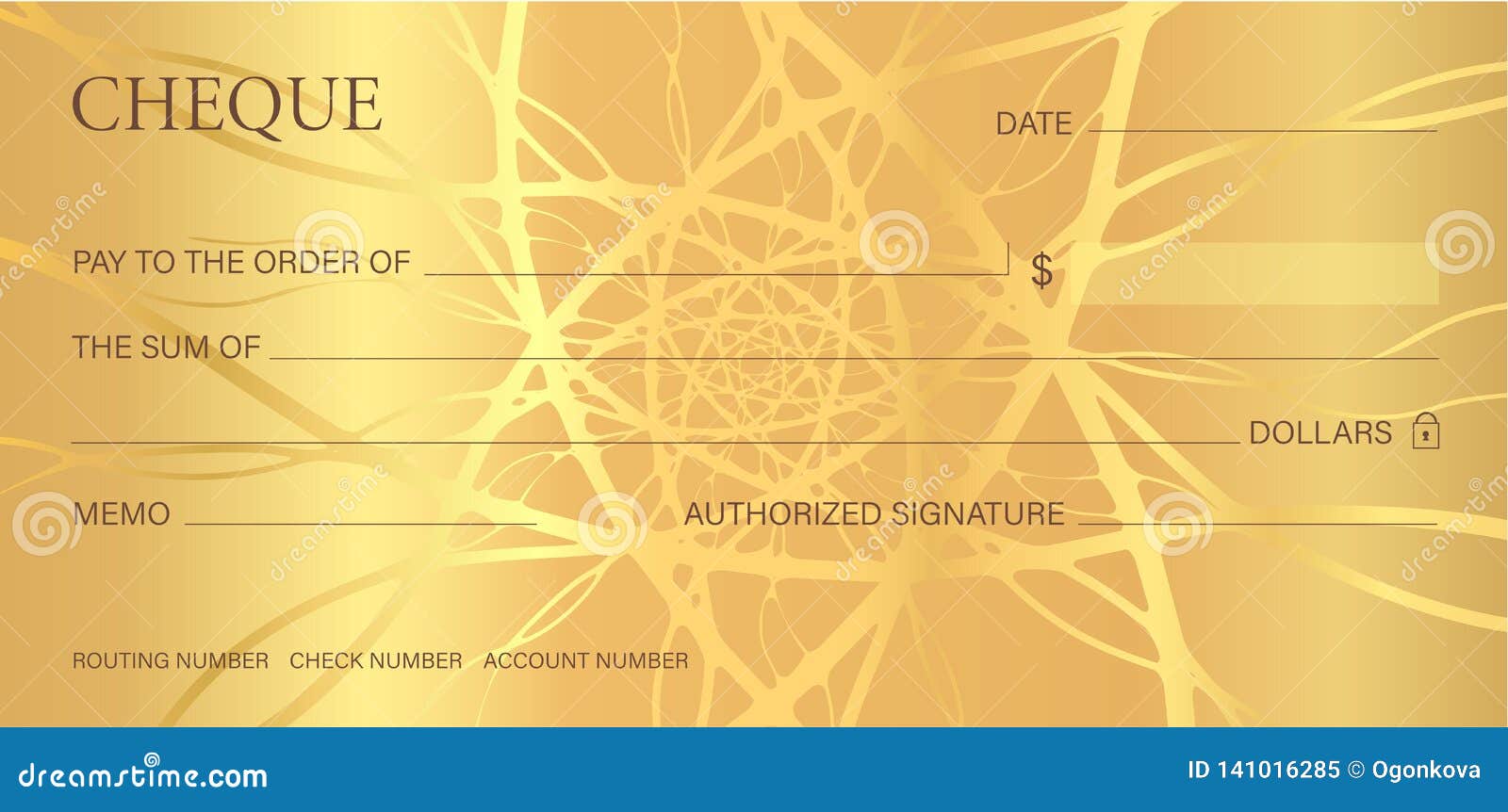 Check, Cheque Chequebook Template. Guilloche Pattern with Abstract Line ...