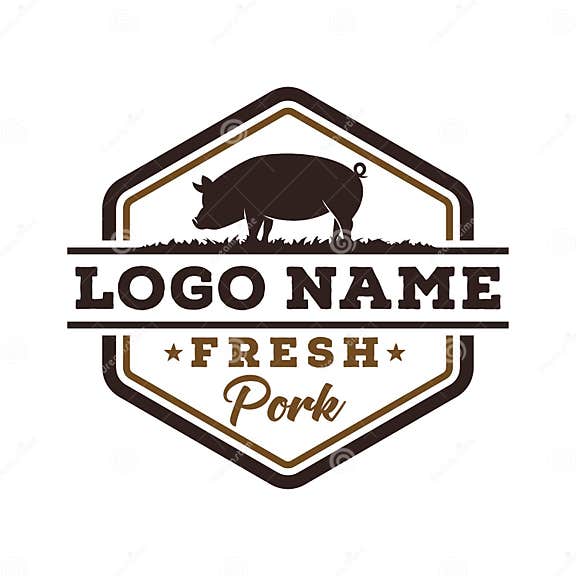 Vintage Fresh Pork Logo Design Template Stock Vector - Illustration of ...