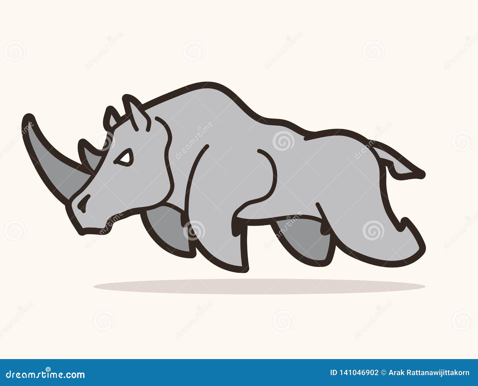 Angry Rhino Attack Graphic Vector. Stock Vector - Illustration of ...