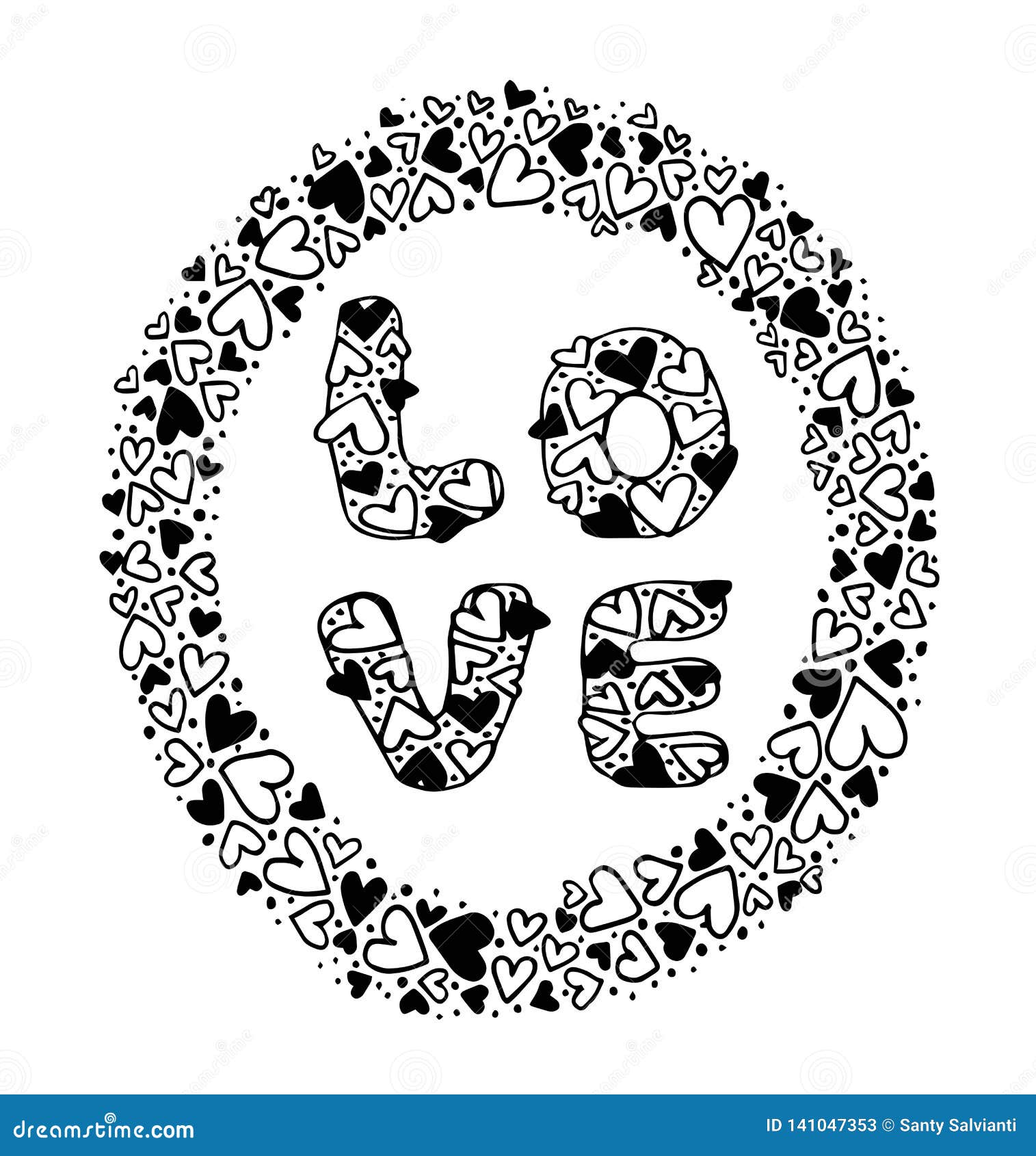 Love Hand Drawing on Frame Heart Shape Background - Vector Stock Vector ...